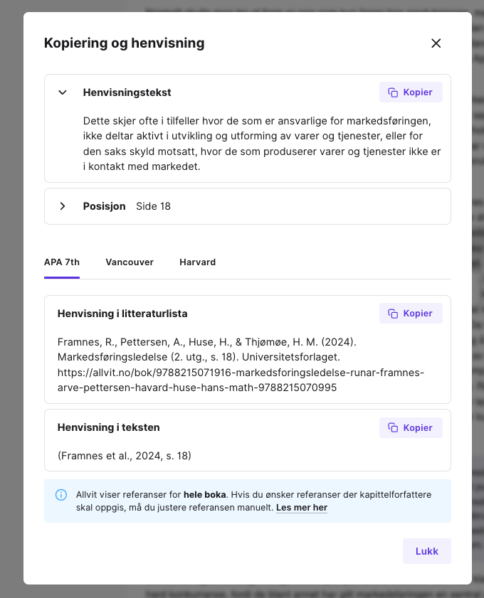 Kildehenvisning fra e-bøker